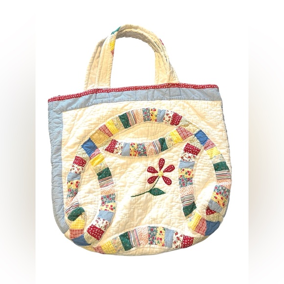 unbranded | Bags | Vintage Quilted Colorful Patchwork Weekender Tote ...